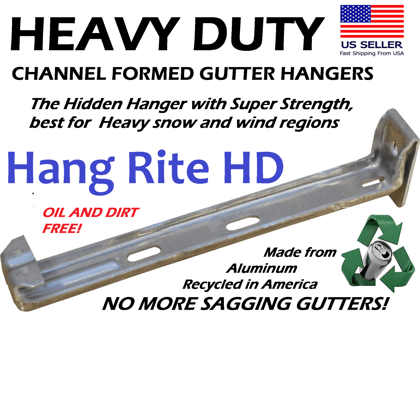 6 inch Hangrite clip style hidden gutter hanger bracket 50 hangers pack ...