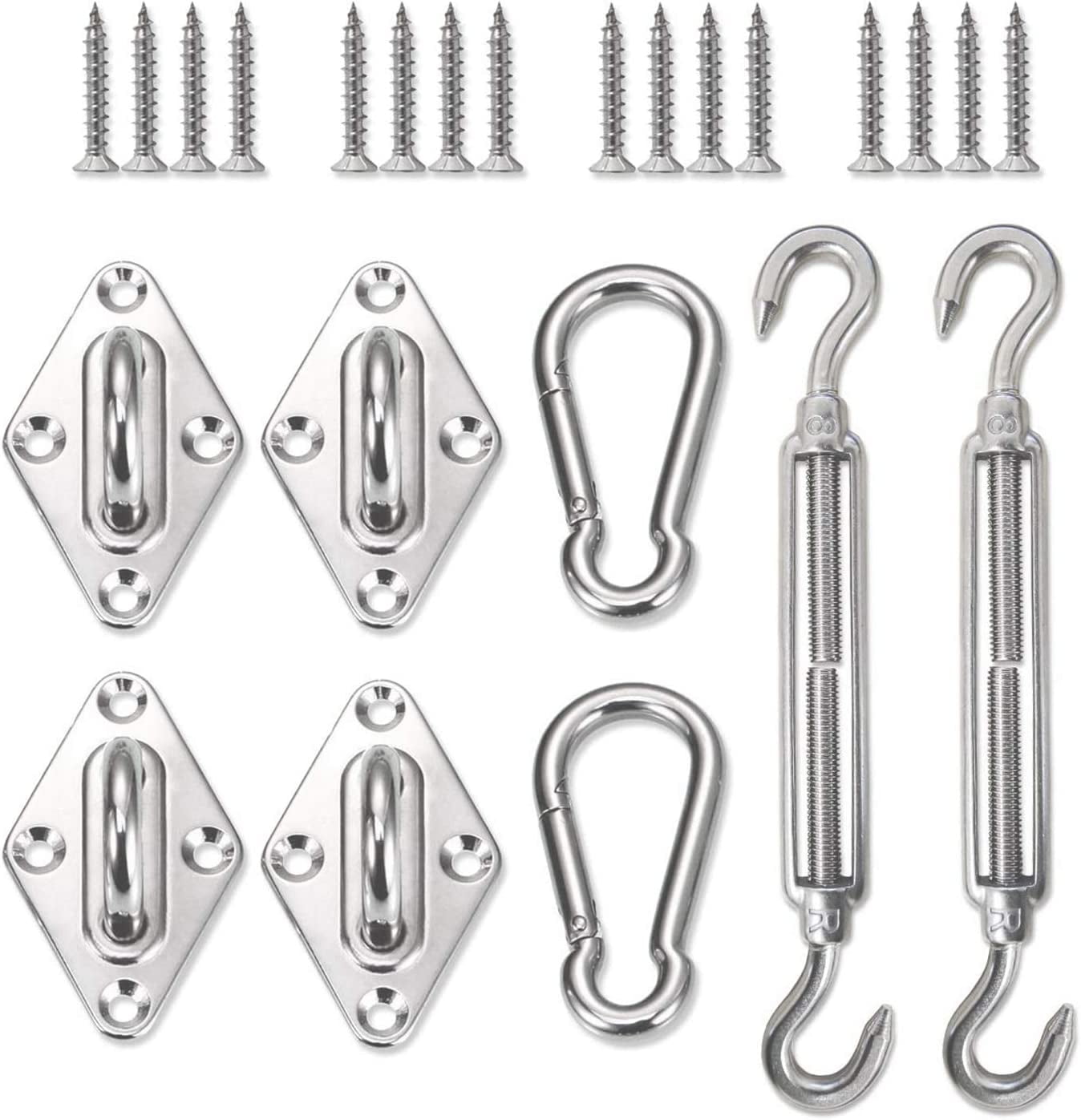 6" inch Hardware Kit for Sun Shade Sail Sunshine Block Canopy Perfect ...