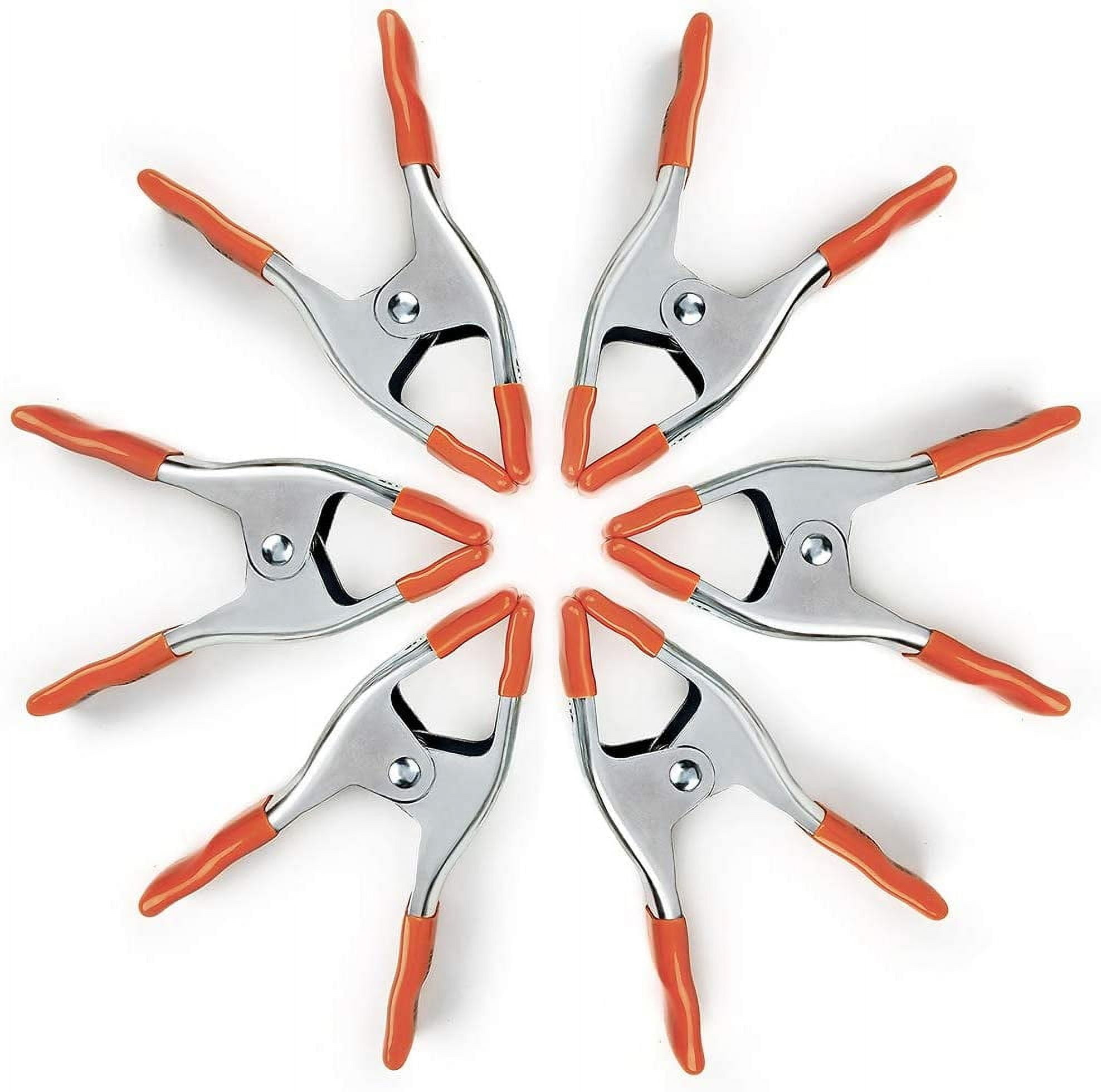 6-inch Heavy Duty Spring Clamps Set, 2-inch Jaw Opening, Nickel-plated ...