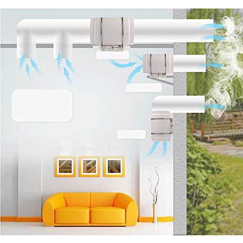 6 inch Inline Duct Fan Ventilation Fan Silent Waterproof Exhaust Duct ...