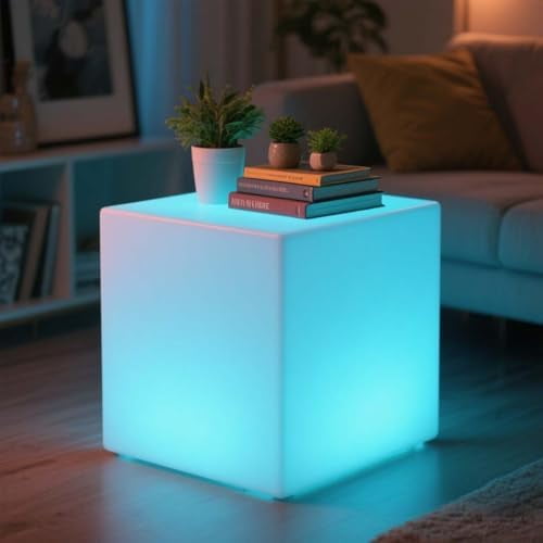6-inch LED Cube Light, RGB 16 Colors Tesseract Cube w/Remote, Cordless ...