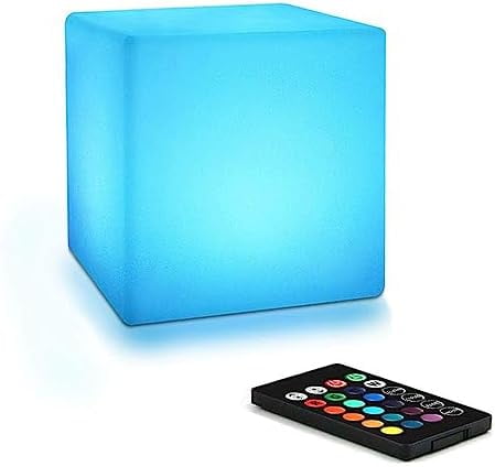6-inch LED Cube Light, RGB 16 Colors Tesseract Cube w/Remote, Cordless ...