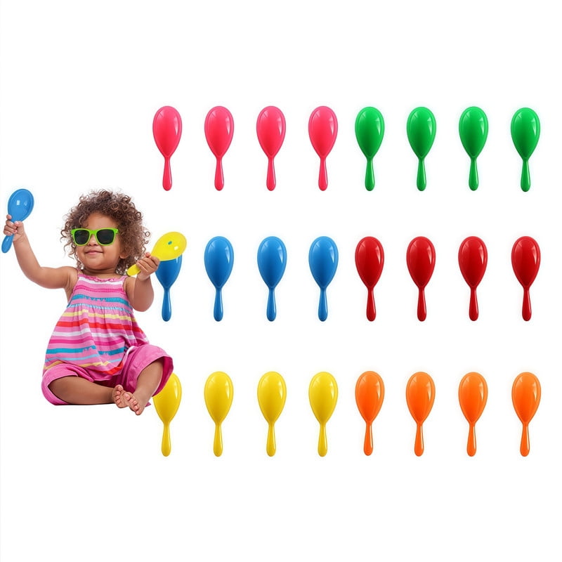 6-inch Large Maracas, 24-Pack Jumbo Maraca Shakers, Mexican Fiesta ...