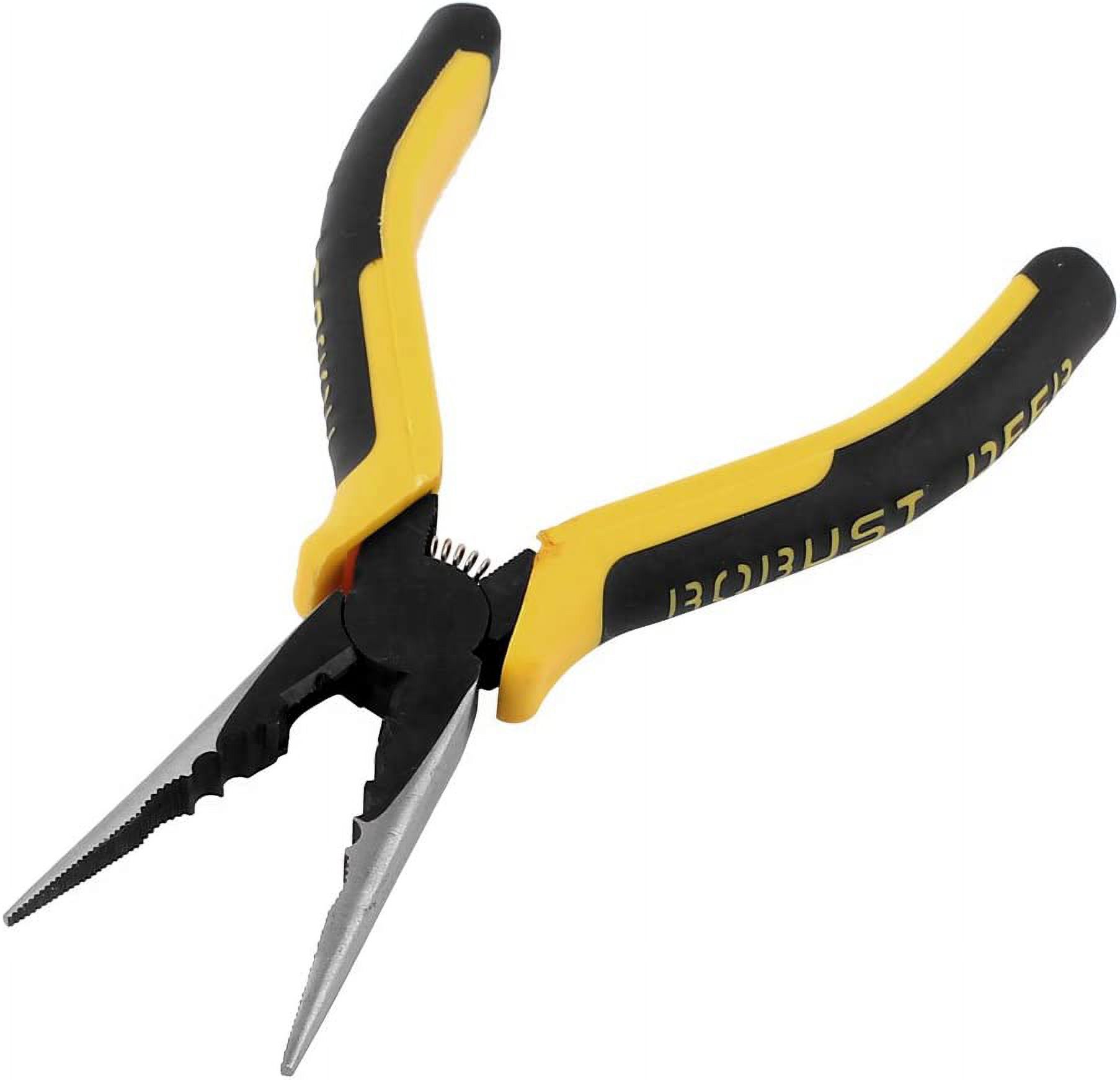 6-inch Long Nonslip Rubber Handle Spring Loaded Cutter Needle Nose ...