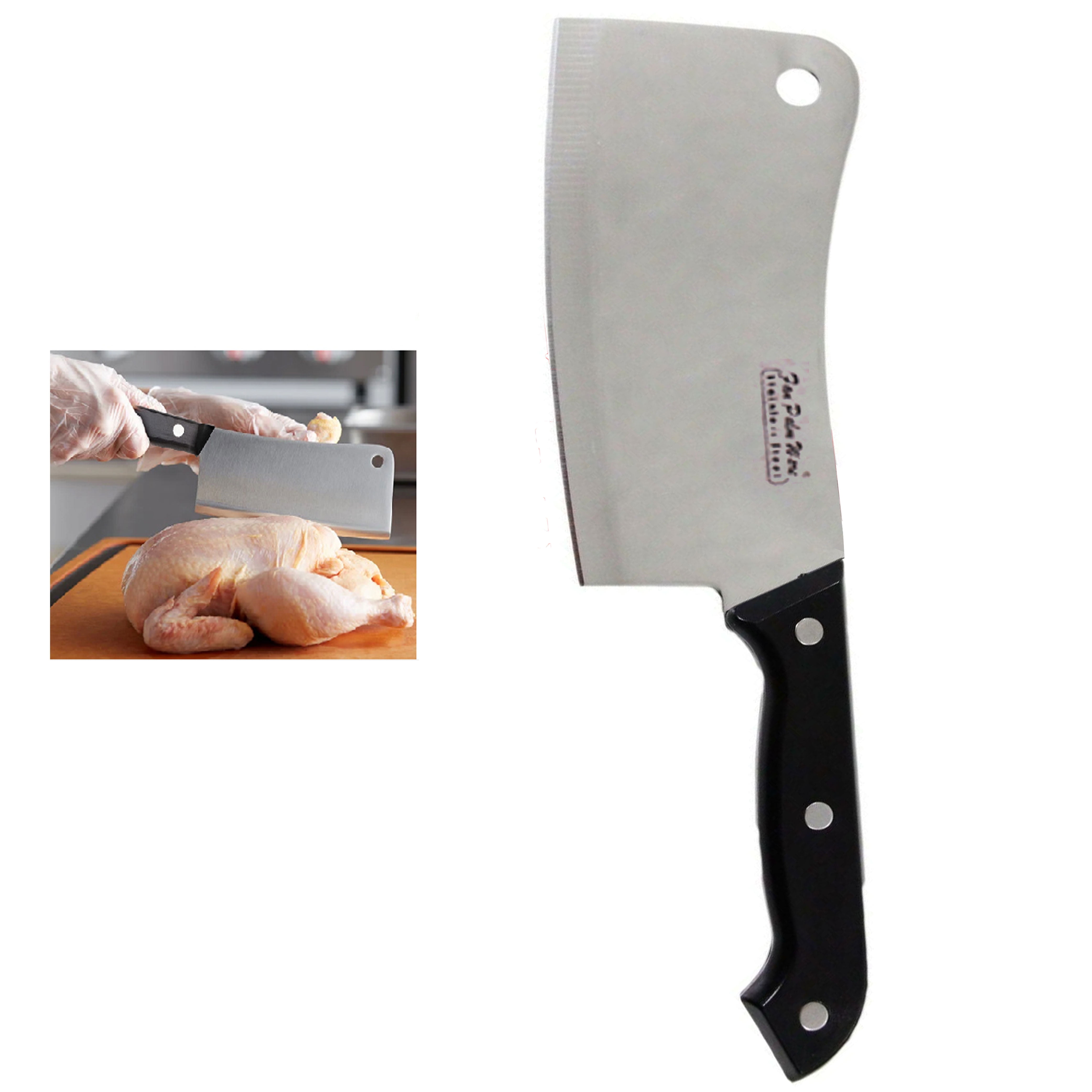 6-inch Meat Cleaver Knife Stainless Steel Professional Butcher Chopper ...