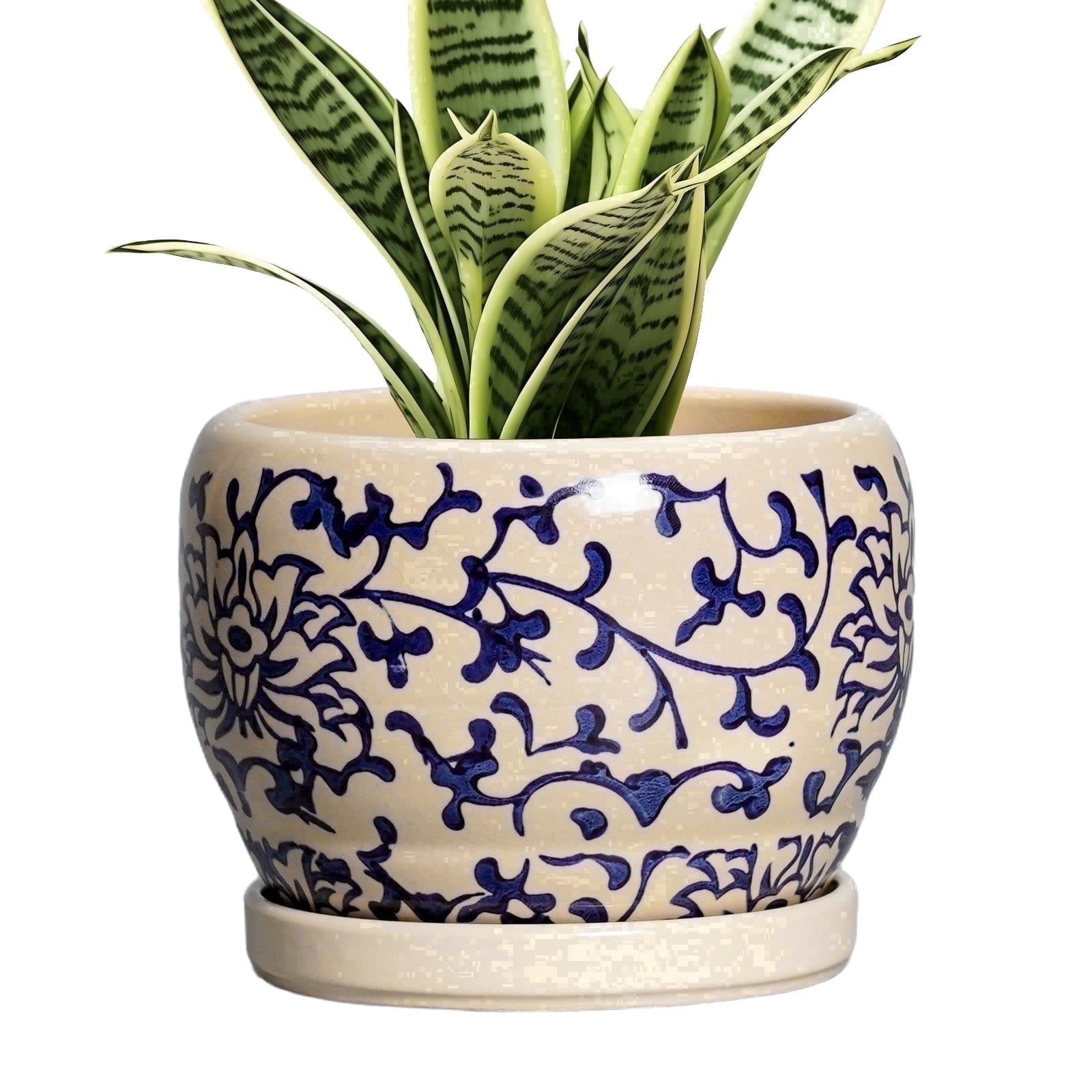 6 inch Pots for Plants, Round Ceramic Planter with Drainage, Modern Pot ...