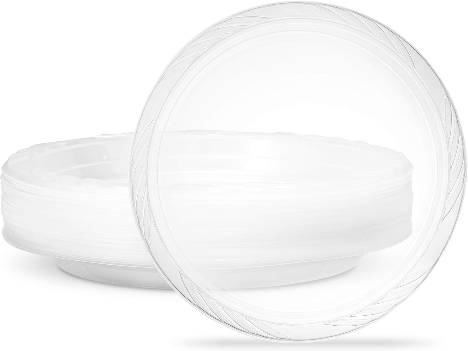 6'' inch Premium Crystal Clear Disposable Plastic Dessert Size Party ...