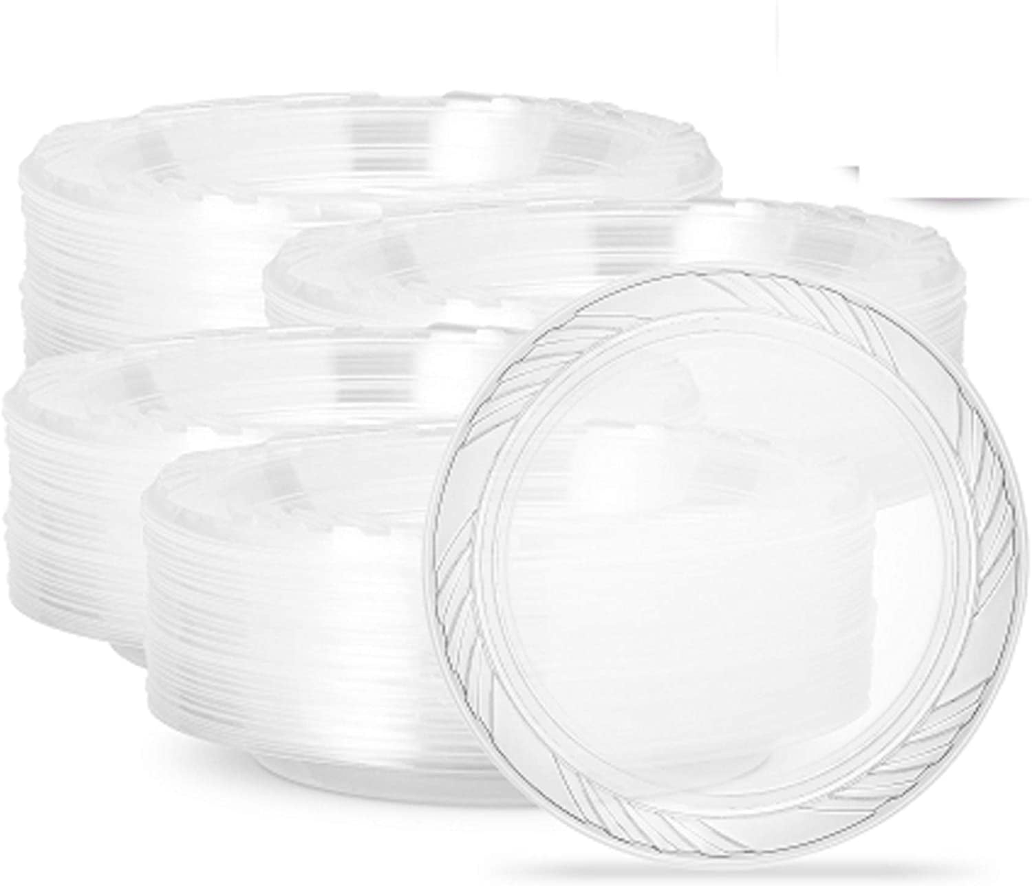 6'' inch Premium Crystal Clear Disposable Plastic Dessert Size Party ...