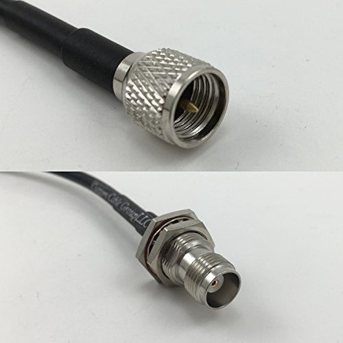 6 inch RG174 MINI UHF MALE to TNC FEMALE BULKHEAD Pigtail Jumper RF coaxial cable 50ohm Quick ...