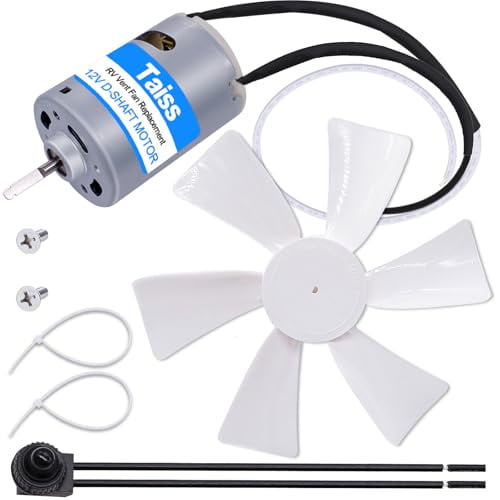 6 inch RV Vent Fan Blade with 12V D-Shaft Motor RV Vent Fan Replacement ...