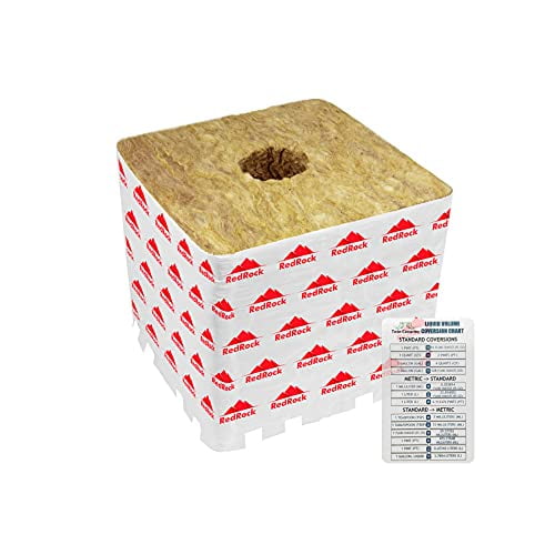 6 inch Redrock Rockwool PRO Grow Block for Hydroponics | 4 Pack + Twin ...