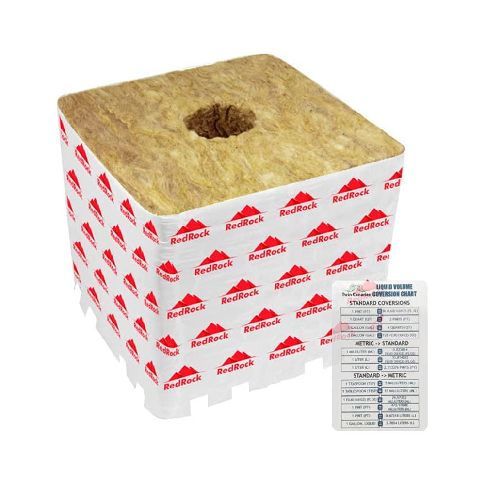 6 inch Redrock Rockwool PRO Grow Block for Hydroponics | 48 Pack + Twin ...