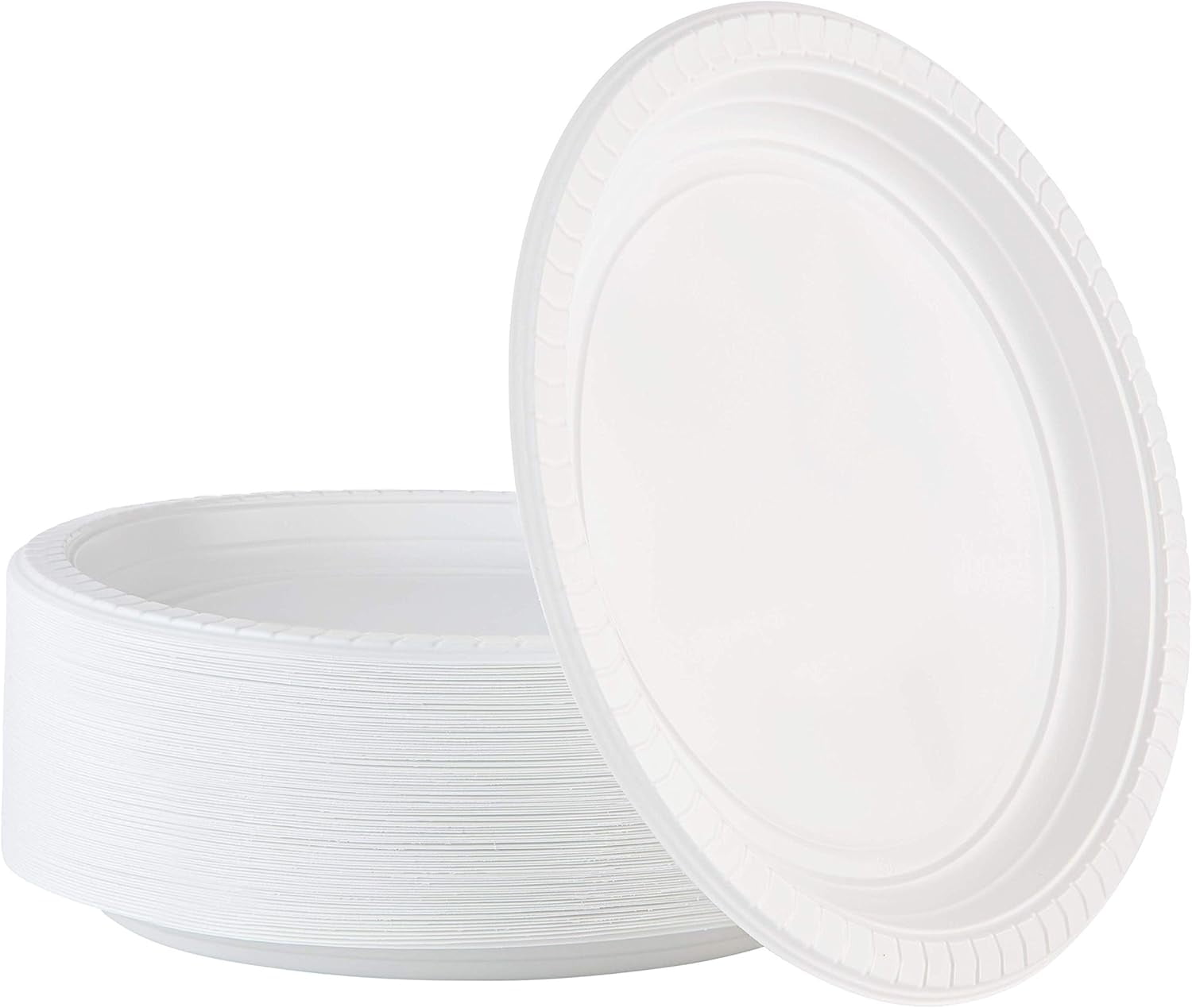 6 inch Round Plastic Plates Microwaveable, Disposable, White ...