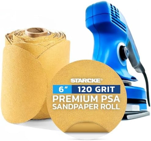 6 inch Sanding Discs 120 Grit Sandpaper Discs PSA Adhesive Sandpaper ...