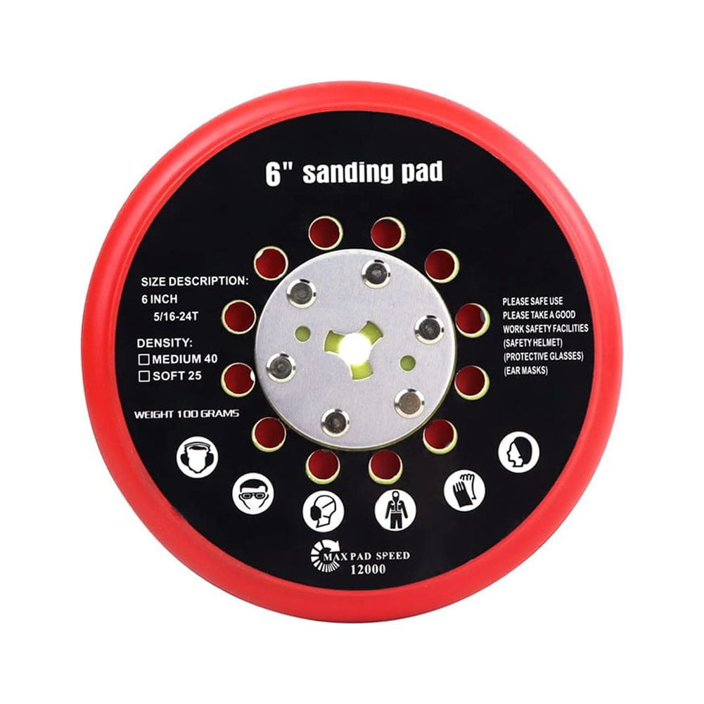 6 Inch Sanding Pad Medium Hook and Loop Multi-Hole Back-up for Bosch ...