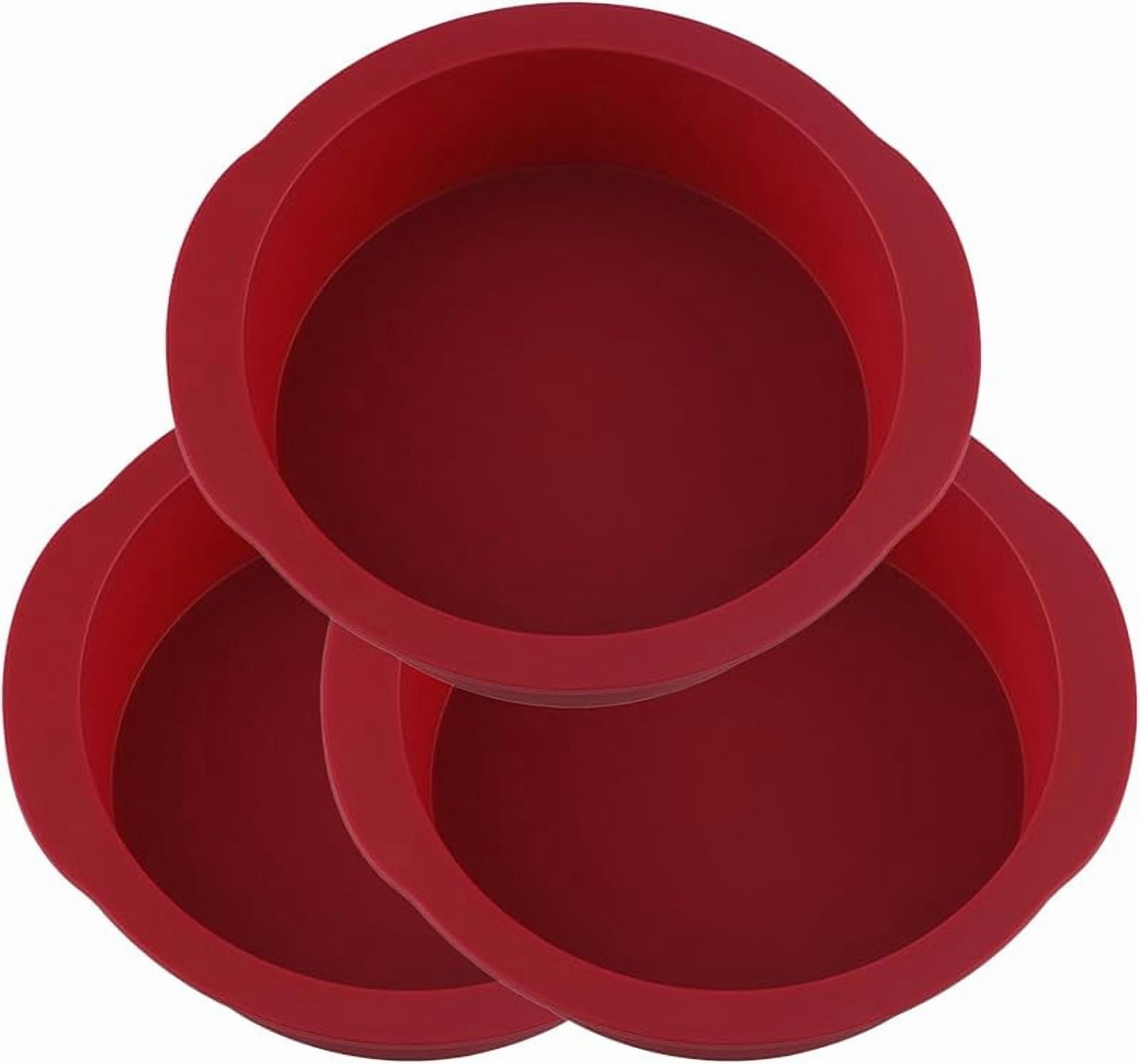 6 inch Silicone Round Cake Pans Set of 3, Non-stick Easy Releasing Mini ...