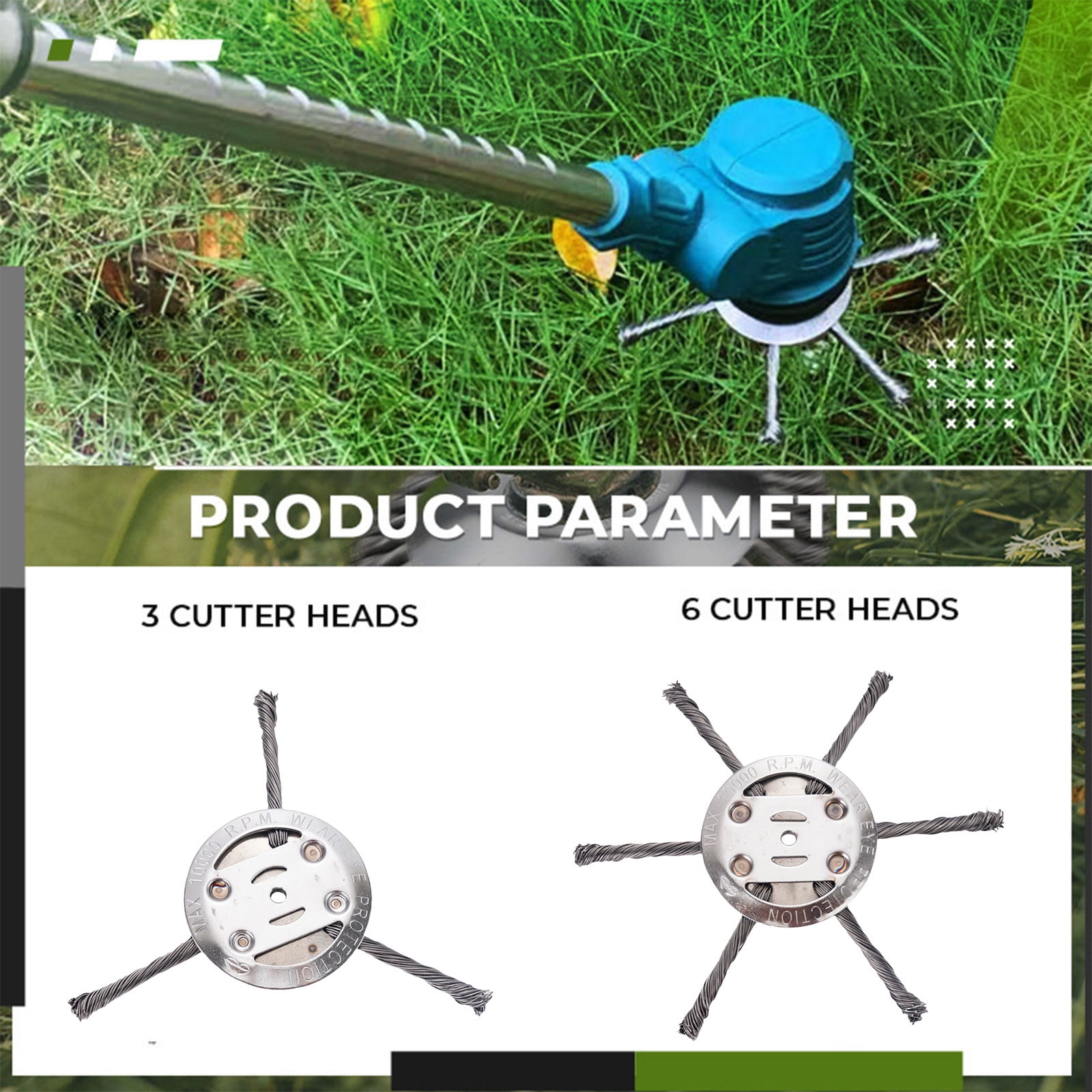 6 inch Steel Wire Brush Cutter Trimmer Head, Weed Wacker Attachments ...
