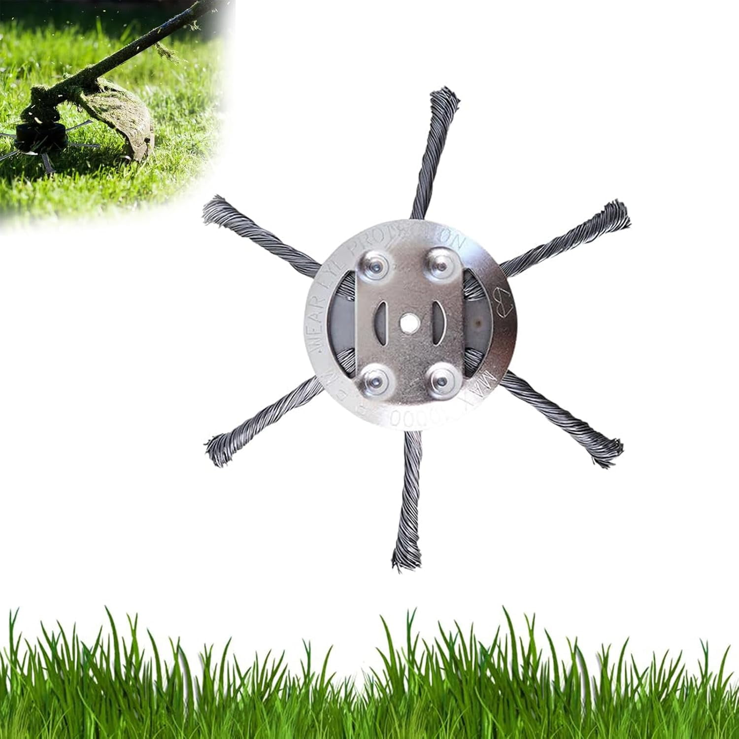 6 inch Steel Wire Weed Brush Cutter Trimmer Head Electric Weed Blades Head Wired Trimmer Head ...