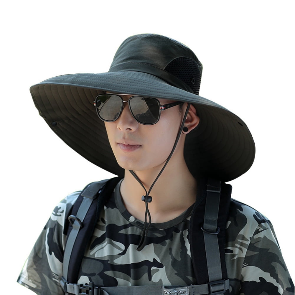 6 inch Super Wide Brim Sun Protection Hat Unisex Fishing Hiking Garden ...