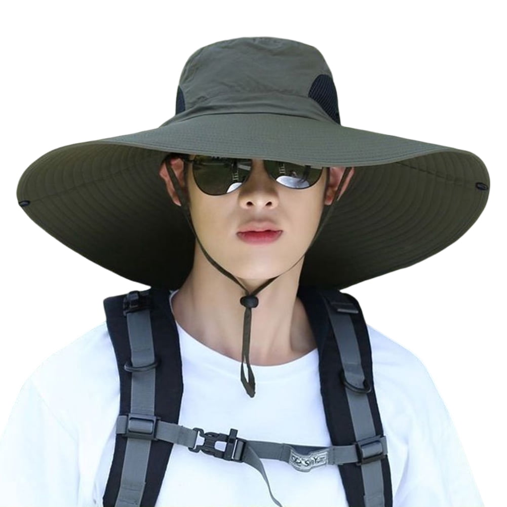 6 inch Super Wide Brim Sun Protection Hat Unisex Fishing Hiking Garden ...
