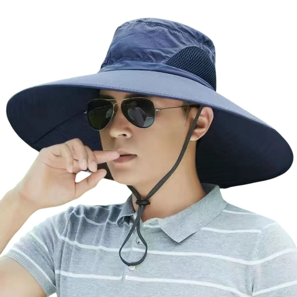 6 inch Super Wide Brim Sun Protection Hat Unisex Fishing Hiking Garden ...