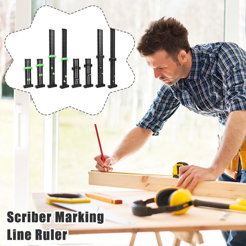 6 inch green 7/14 T-shaped double line ruler with steel needle / ruler ...