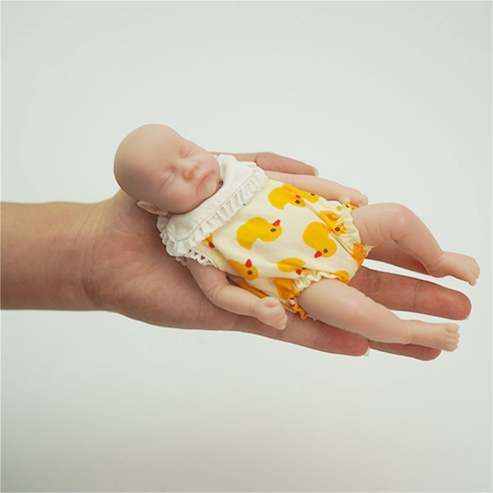 6 inch miniature full silicone eye closed rebirth baby doll ...