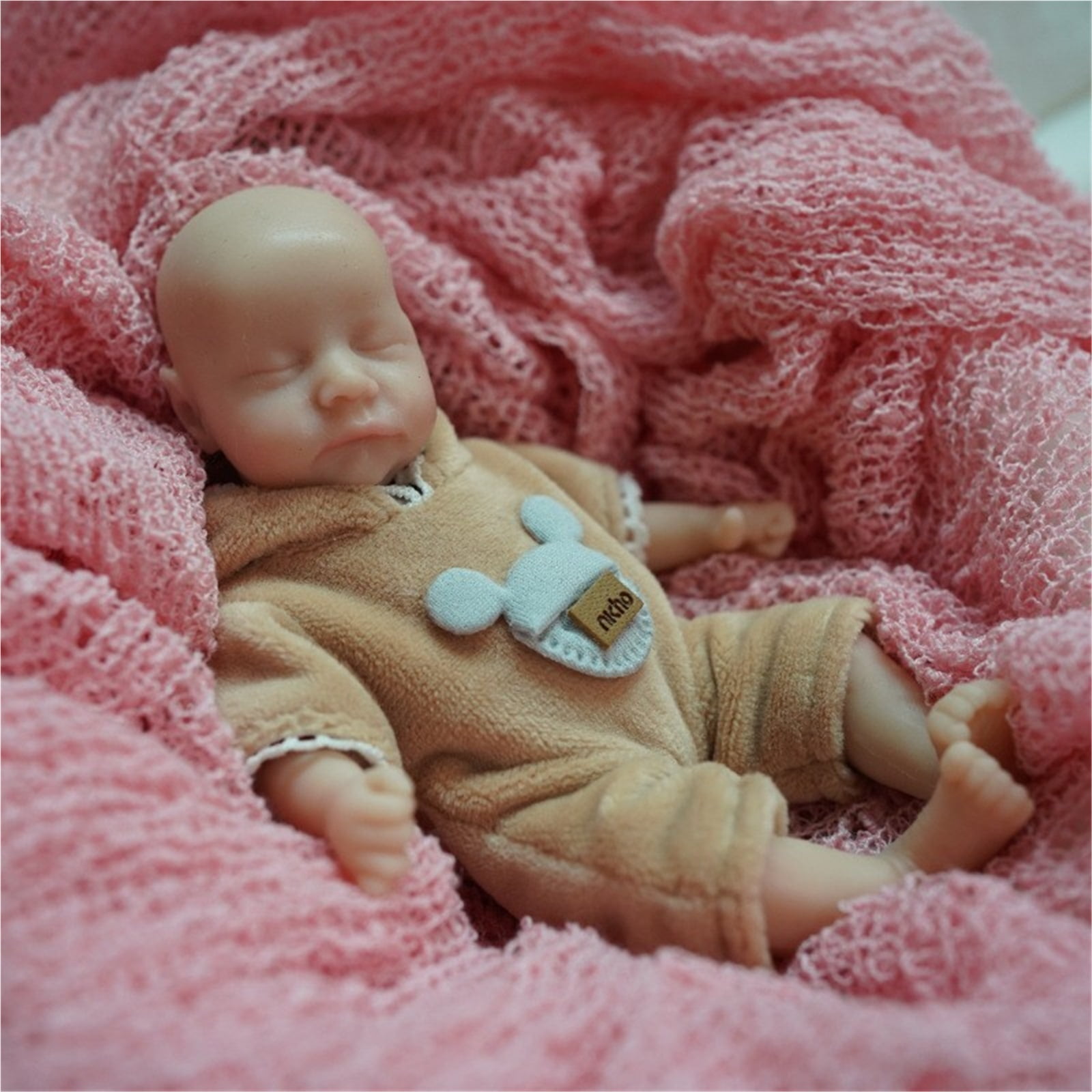 6 inch miniature full silicone eye closed rebirth baby doll ...