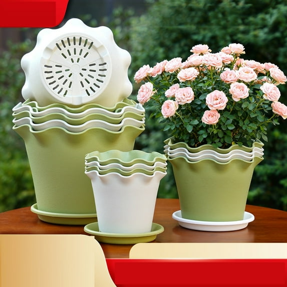 6-inch outdoor indoor garden plant flowerpot creative flower shaped ...
