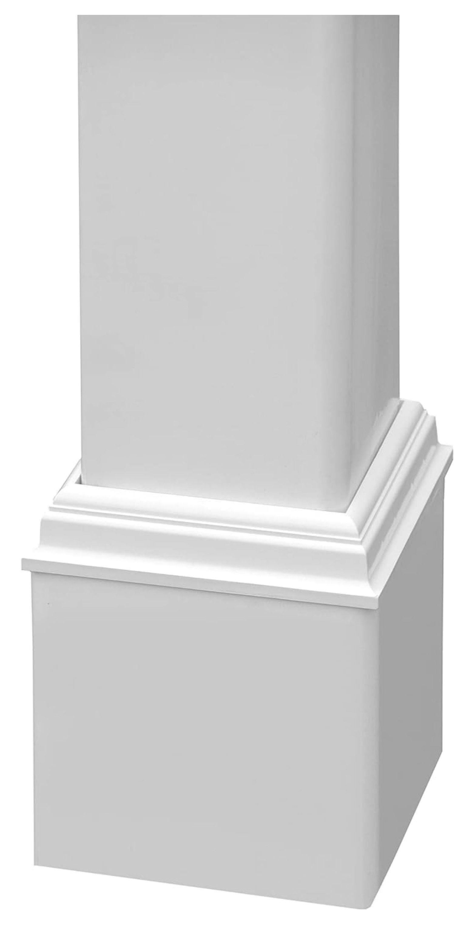 6 inch sq x 8 in H White Vinyl Pergola Short Base Moldings for Brand ...