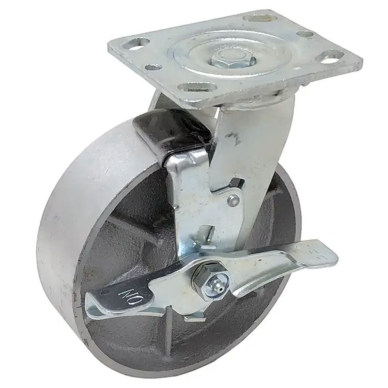 6 inch x 2 inch STEEL Heavy Duty Industrial Top Plate Caster, 1 Swivel ...