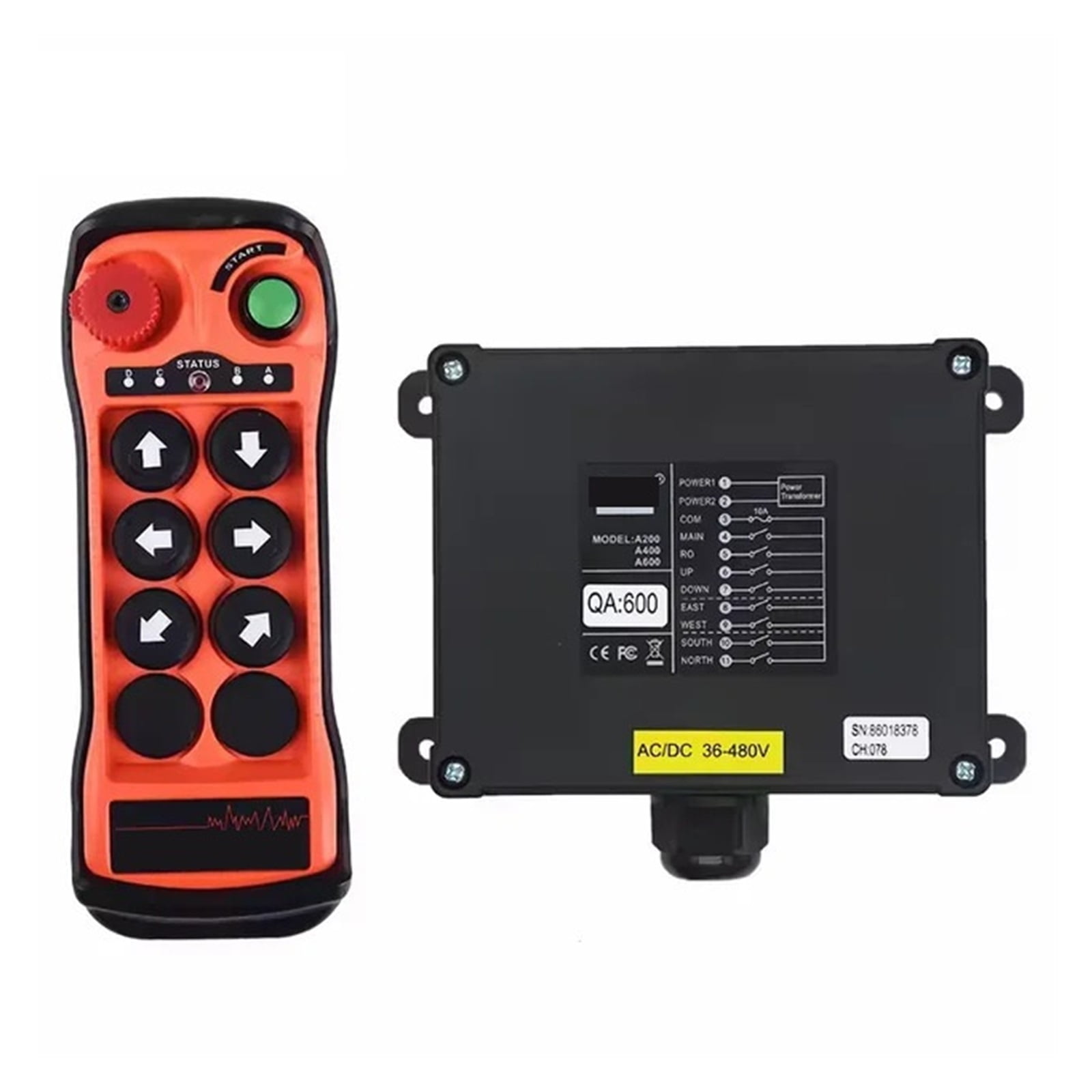 6 keys single speed Industrial Wireless Radio Crane Remote Control switches Hoist track Crane ...