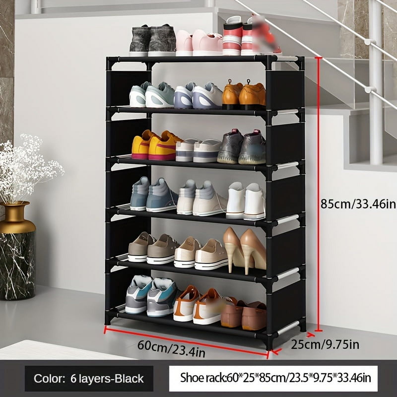 6-layer simple high-rise home shoe rack, dormitory rack, built-in shoe ...