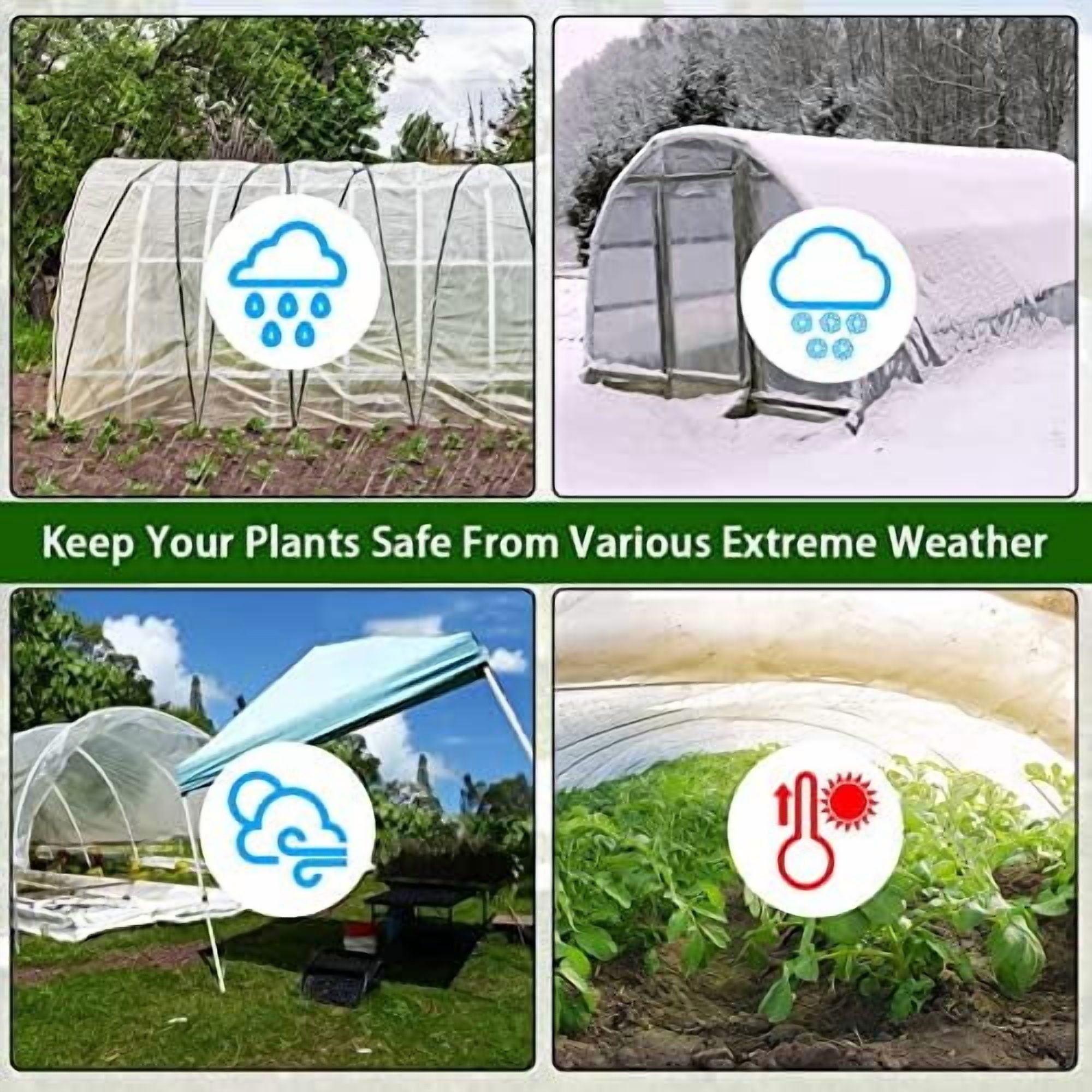 6 mil Greenhouse Plastic Film Sheeting Cover 8 x 26 Ft UV Resistant ...
