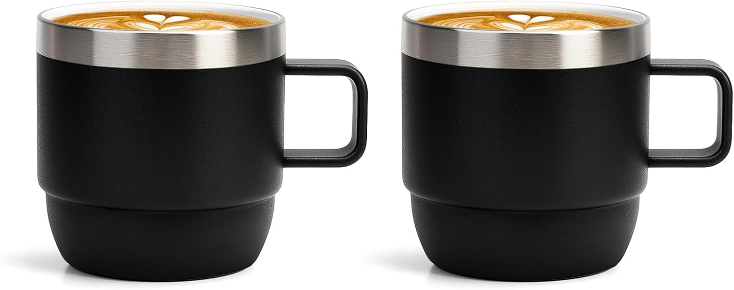 6 oz Espresso/Coffee Mug with Handle, Double Wall Vacuum Insulated 18/8 ...
