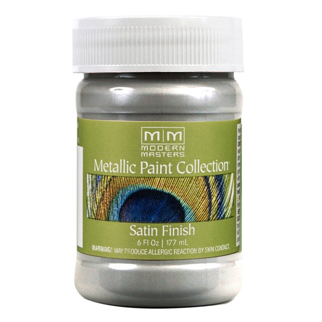 6 oz Modern Masters ME150 Silver Metallic Paint Collection Water-Based ...
