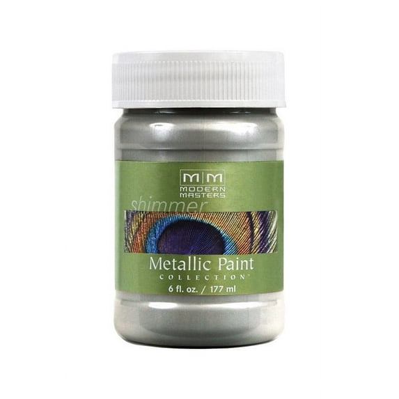 6 oz Modern Masters ME150 Silver Metallic Paint Collection Water-Based ...