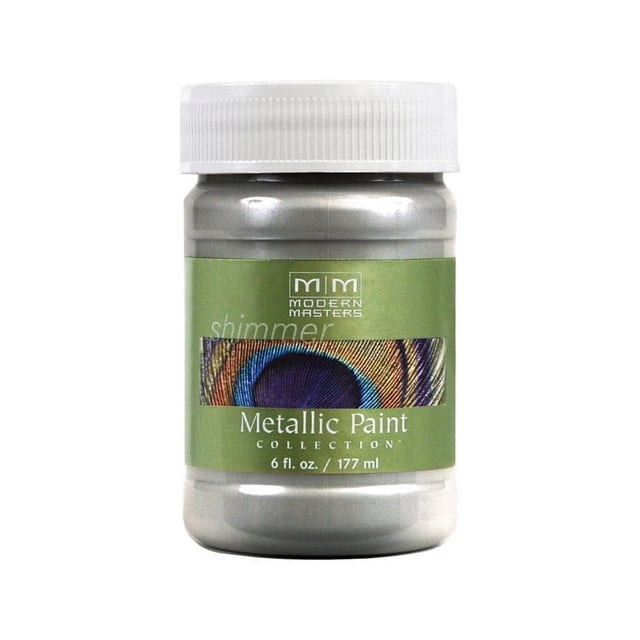 6 oz Modern Masters ME150 Silver Metallic Paint Collection Water-Based ...