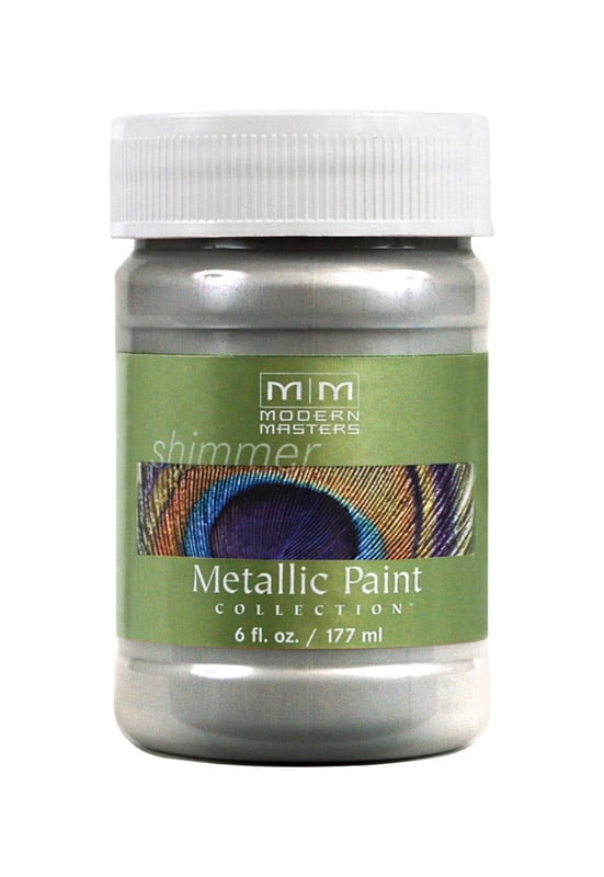 6 oz Modern Masters ME150 Silver Metallic Paint Collection Water-Based ...