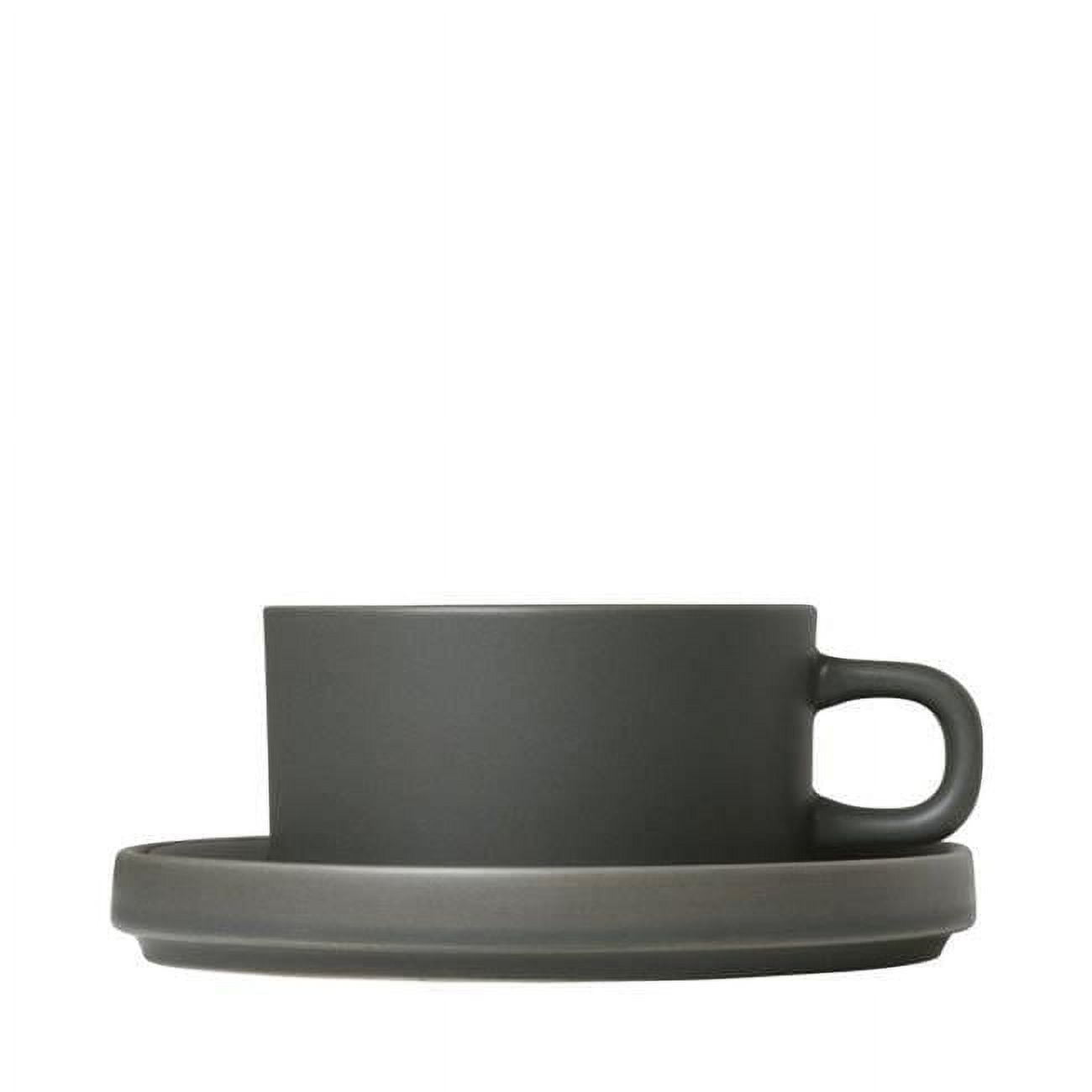 6 oz PILAR Tea Cups with Saucers Agave Green - Set of 2 - Walmart.com