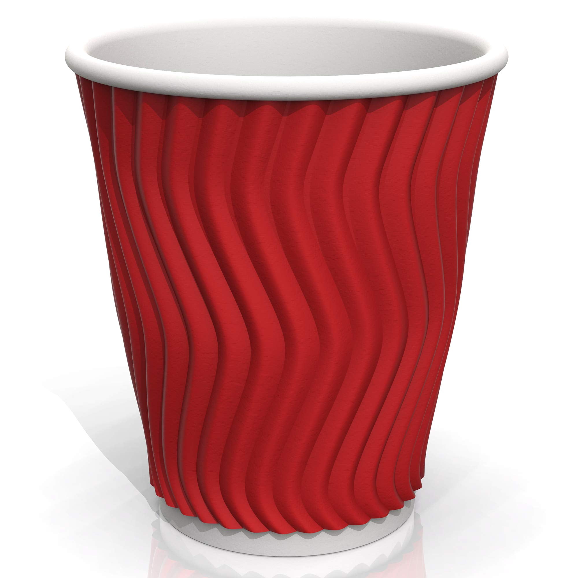 6 oz Red Coffee Ripple Paper Cups - Rippled Paper Cups for Coffee Tea ...