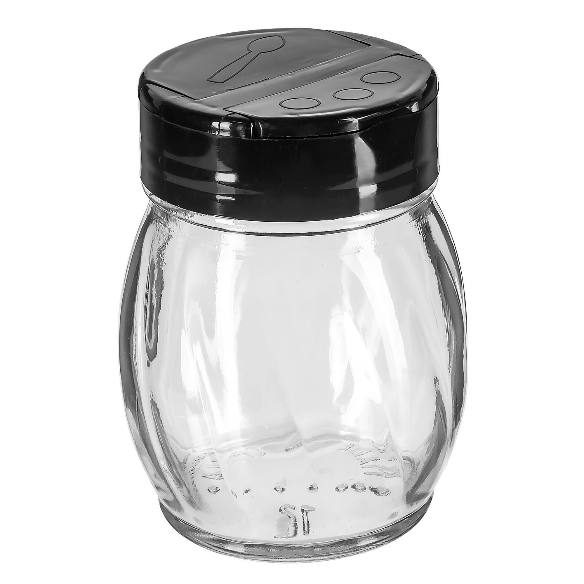 6+oz+Shaker+w%2f+Flip+Top+Plastic+Lid+-+Glass%2c+Black - Walmart.com