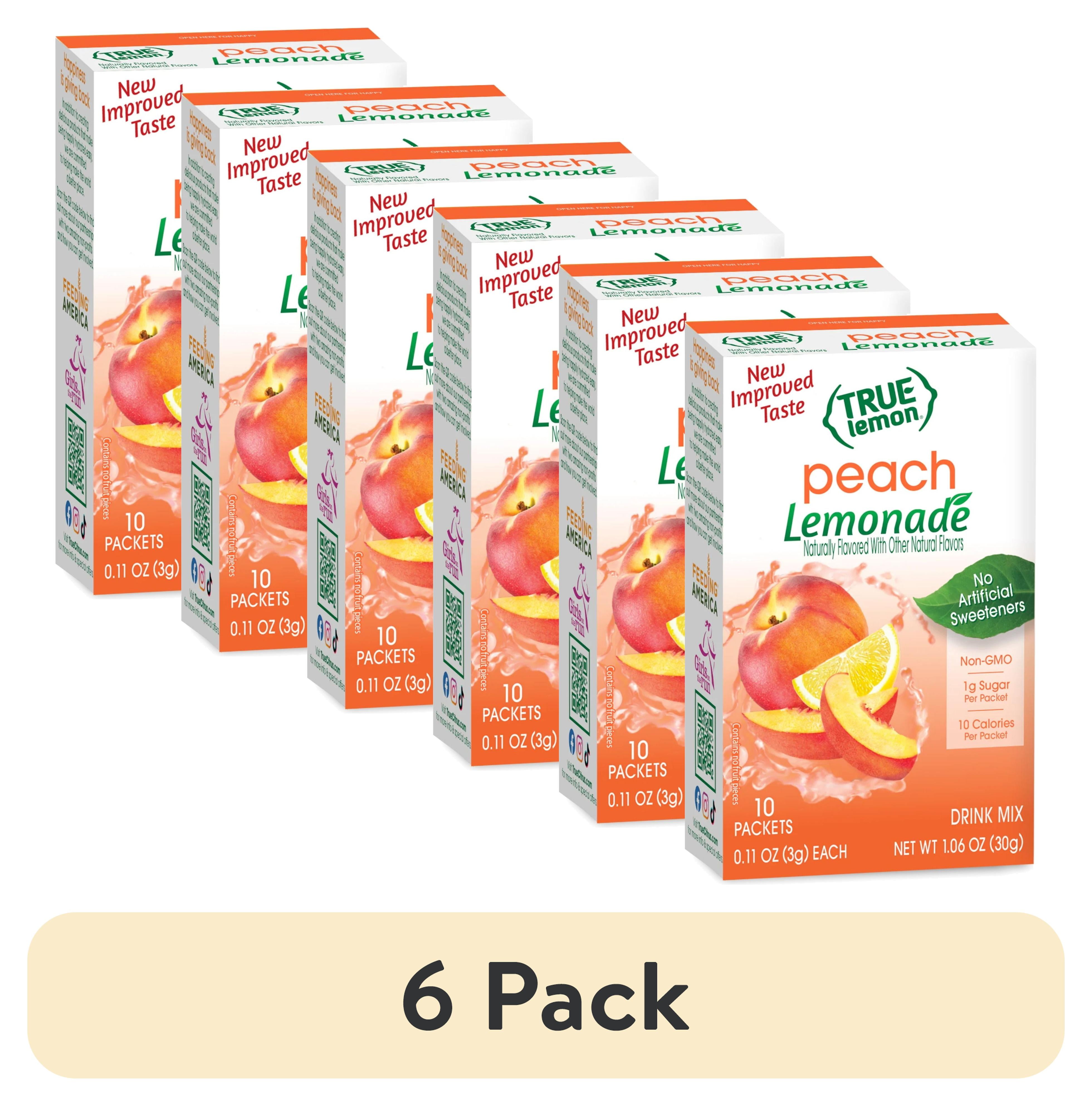 (6 pack) (10 Packets) True Lemon Peach Lemonade Stevia Sweetened, On ...