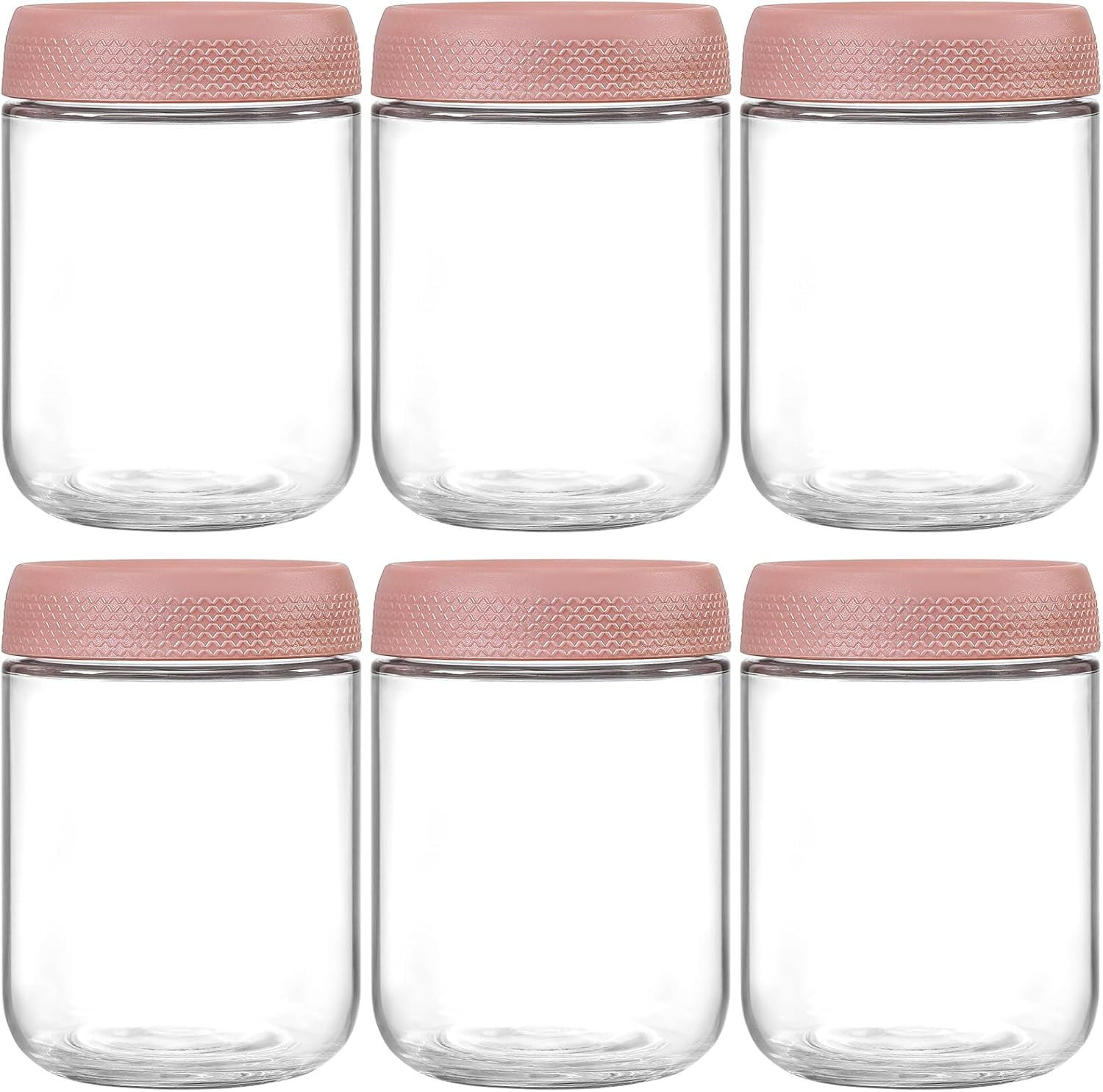 6-pack 16 oz Overnight Oats Containers with Lids, Glass jars with ...