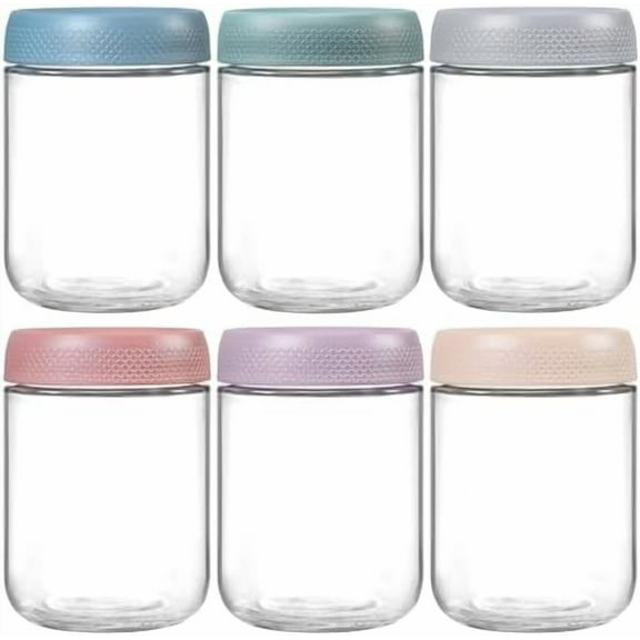 2Pcs 480ml/16oz Glass jars with Airtight Lids, Overnight Oats ...