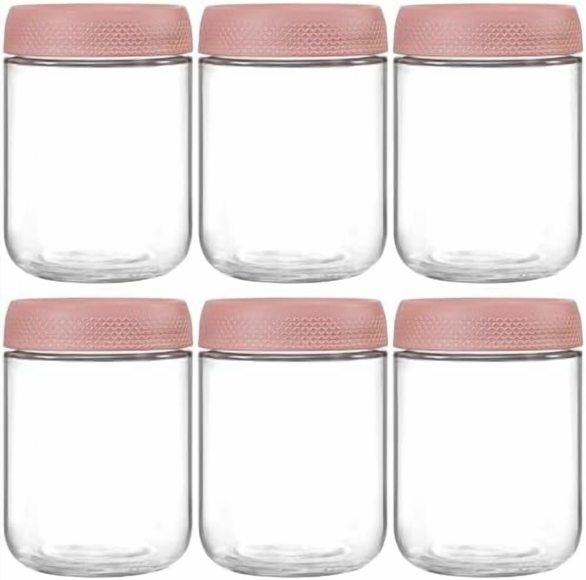 6-pack 16 oz Overnight Oats Containers with Lids, Glass jars with ...