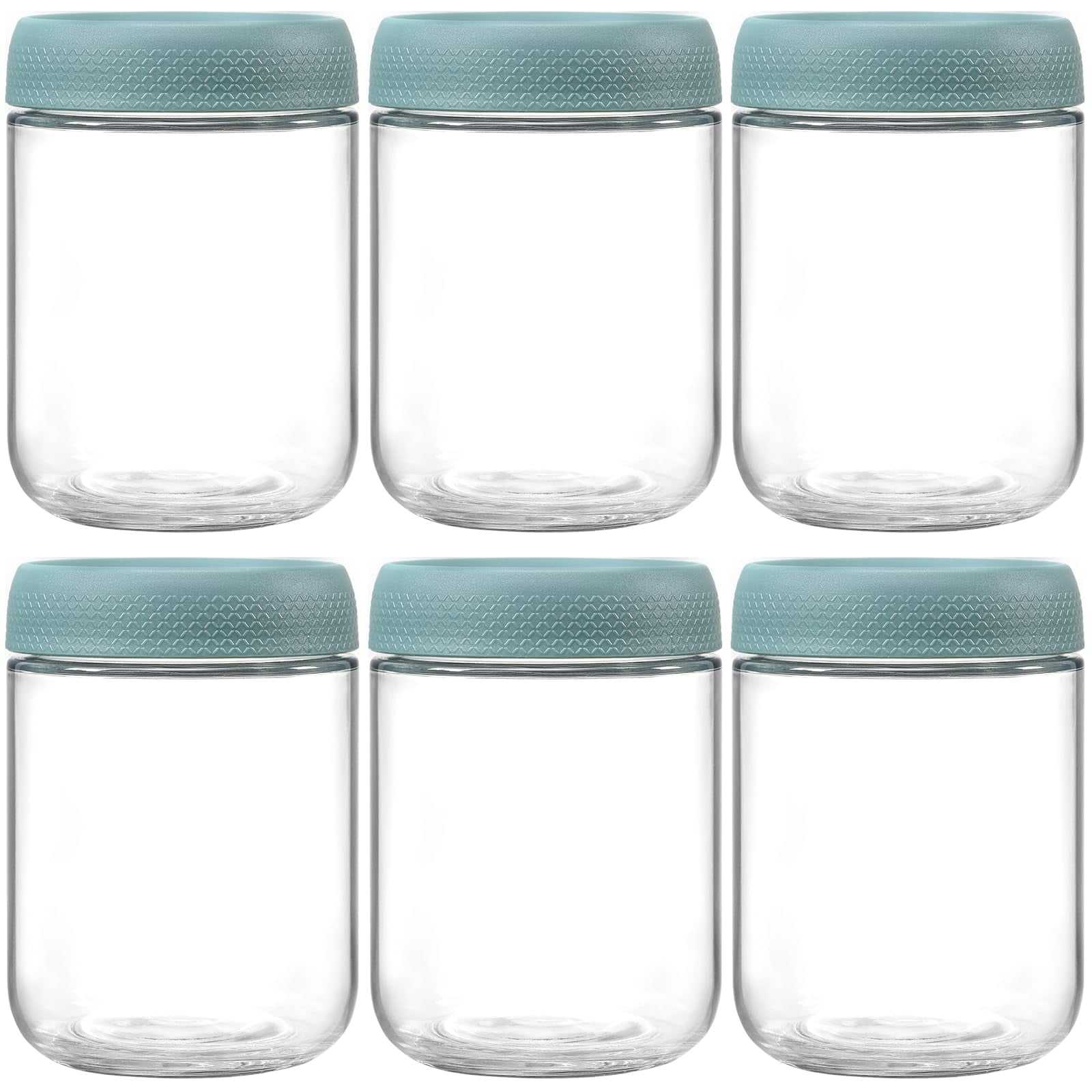 6-pack 16oz Gljars With Airtight Lids Overnight Oats Containersmason ...