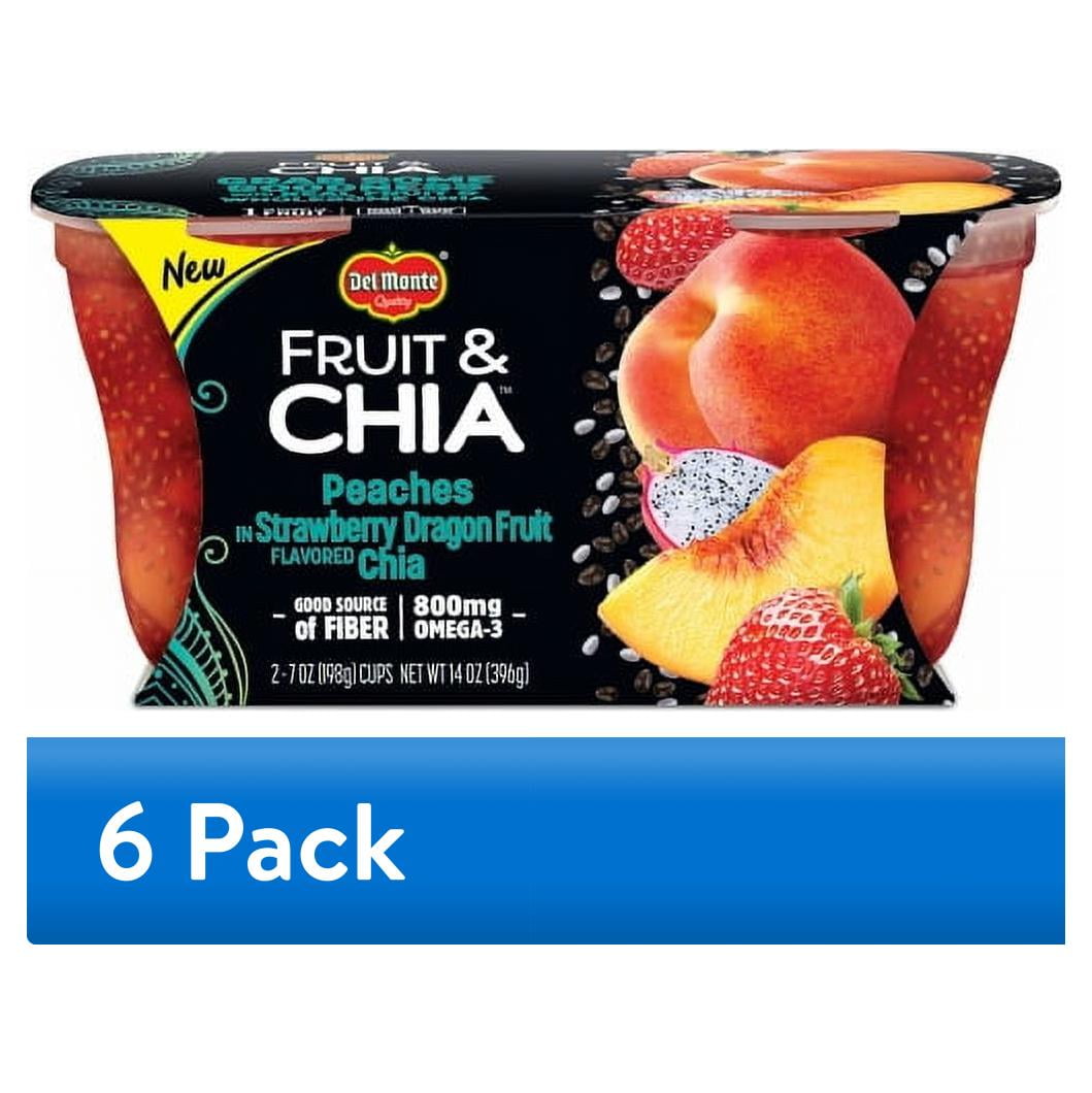 (6 pack) Del Monte Fruit Refreshers Peaches and Chia Fruit Cup Snacks ...
