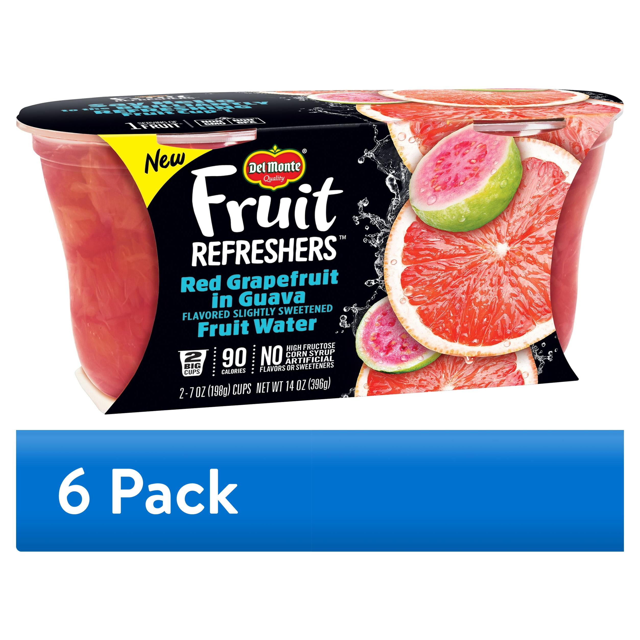(6 pack) Del Monte Fruit Refreshers Red Grapefruit in Guava flavored ...