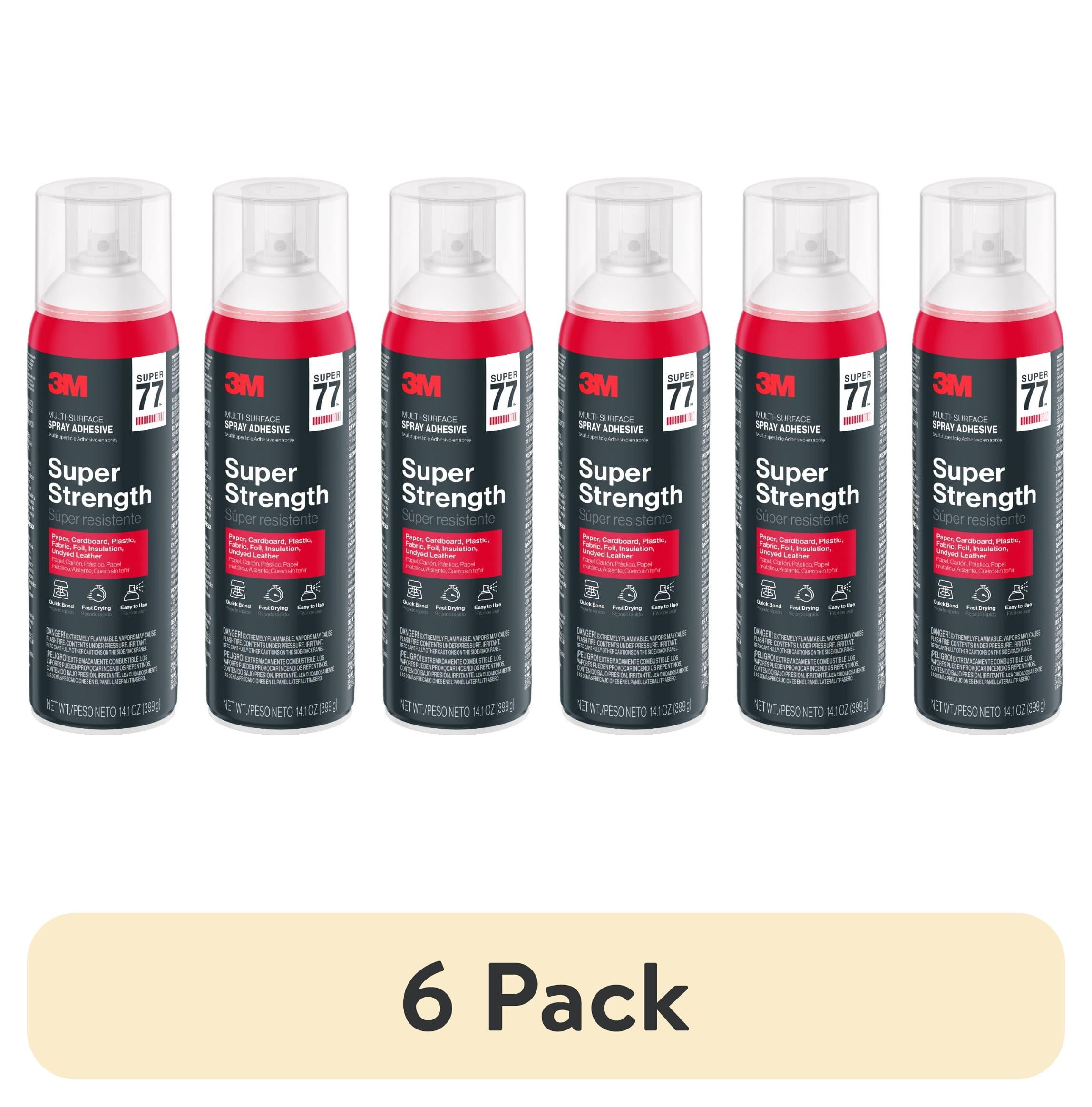 (6 pack) 3M Super 77 Multi-Surface Spray Adhesive, Glue, Fabrics ...